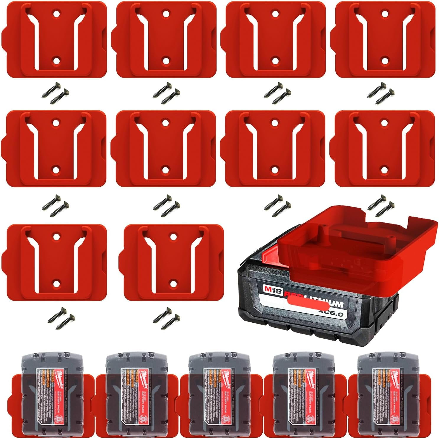 Gijok Battery Holder for Milwaukee M18 18V Battery (No Battery ...