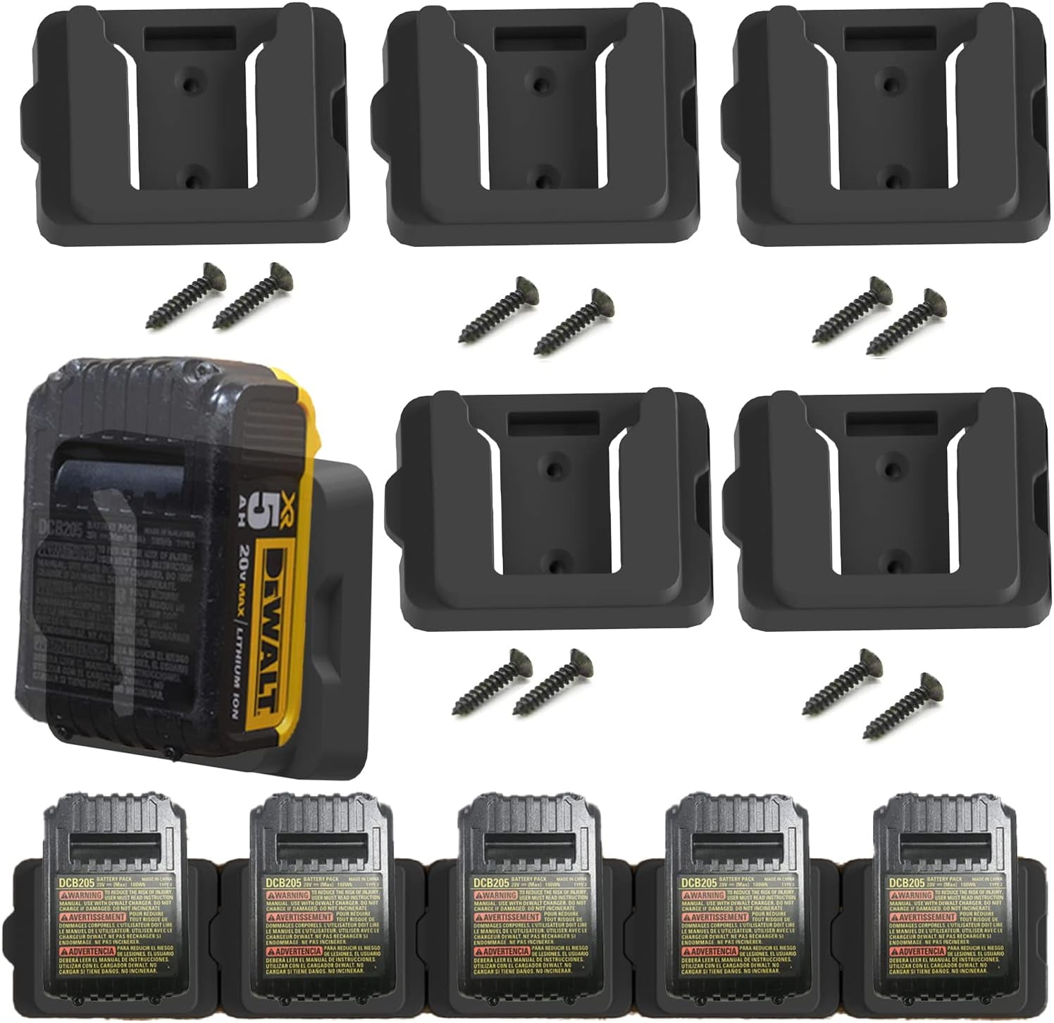 Gijok Battery Holders for Dewalt 20V Mount Dock Fit for 20V 60V (No ...