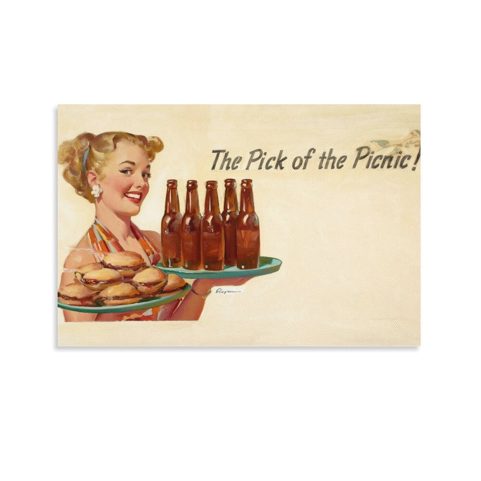 Gil Elvgren Vintage 1950s Pi-n-Up Girl Sexy Illustration Print (110 ...