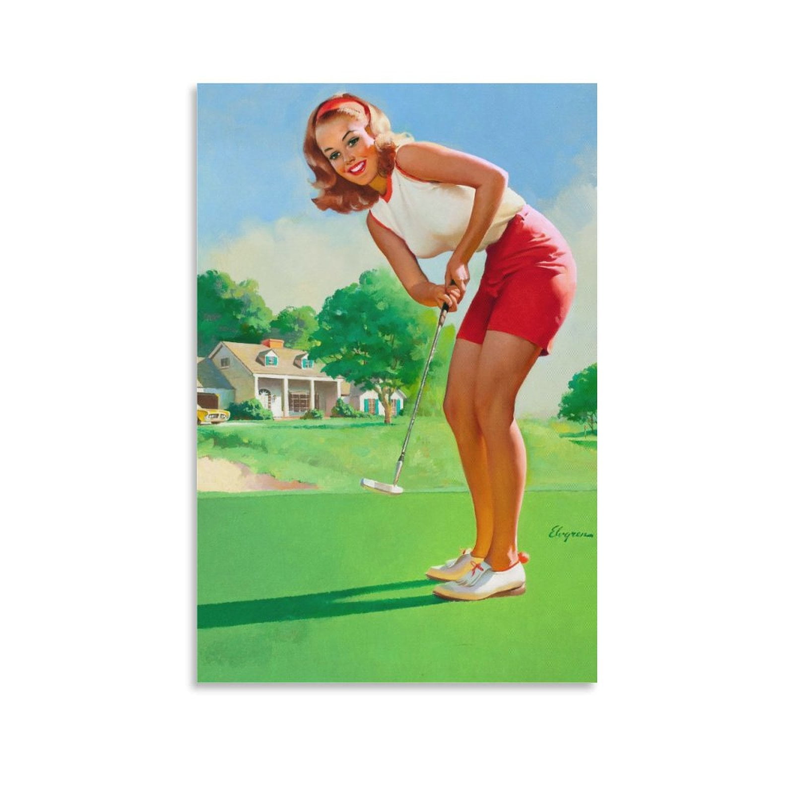 Gil Elvgren Vintage 1950s Pi-n-Up Girl Sexy Illustration Print (79 ...