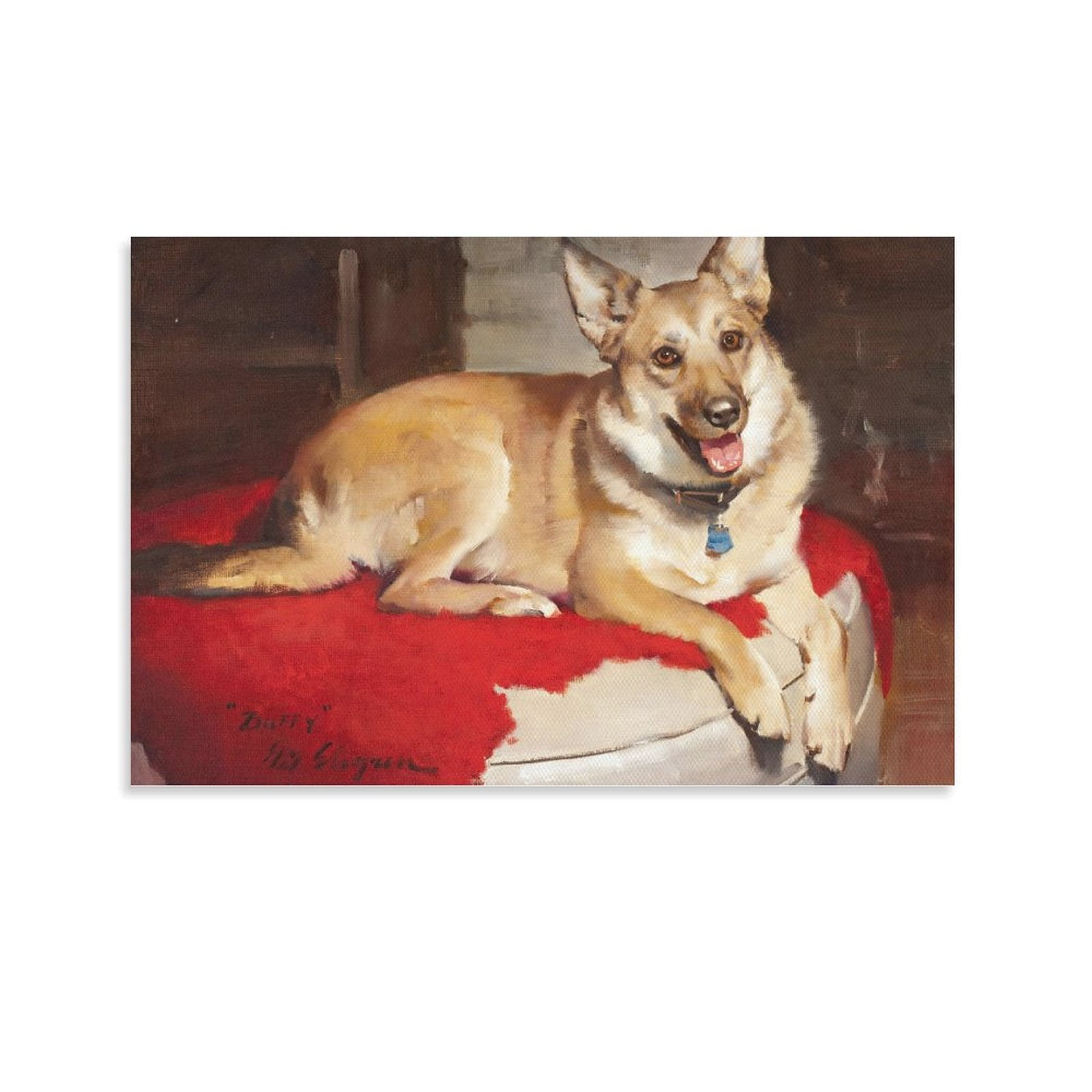 Gil Elvgren Vintage Dog Illustration Print Painting (71) Print Photo ...