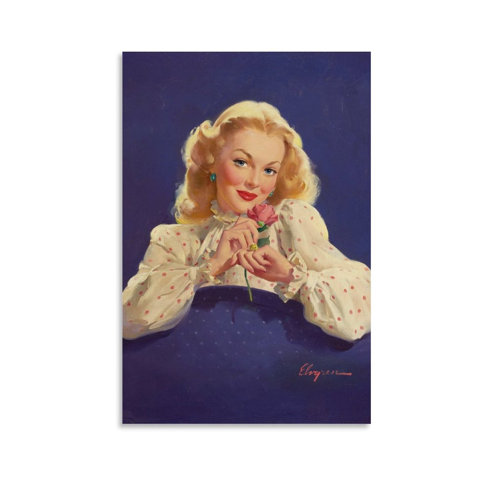 Gil Elvgren Vintage Girl Illustration Print Painting (50) Canvas Poster ...