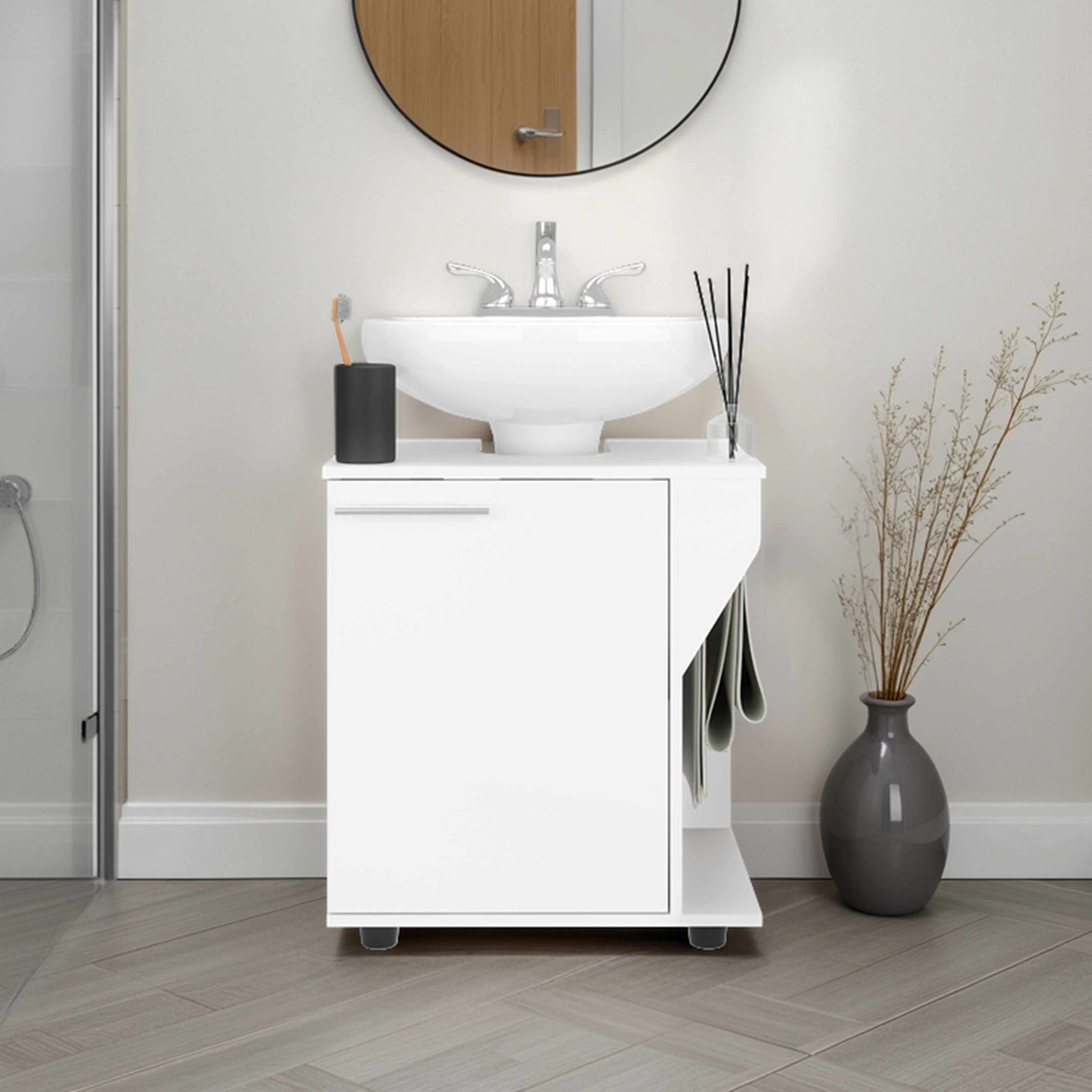 Gila Bend Under Sink Storage Cabinet, Compact Design, with Two Shelves ...