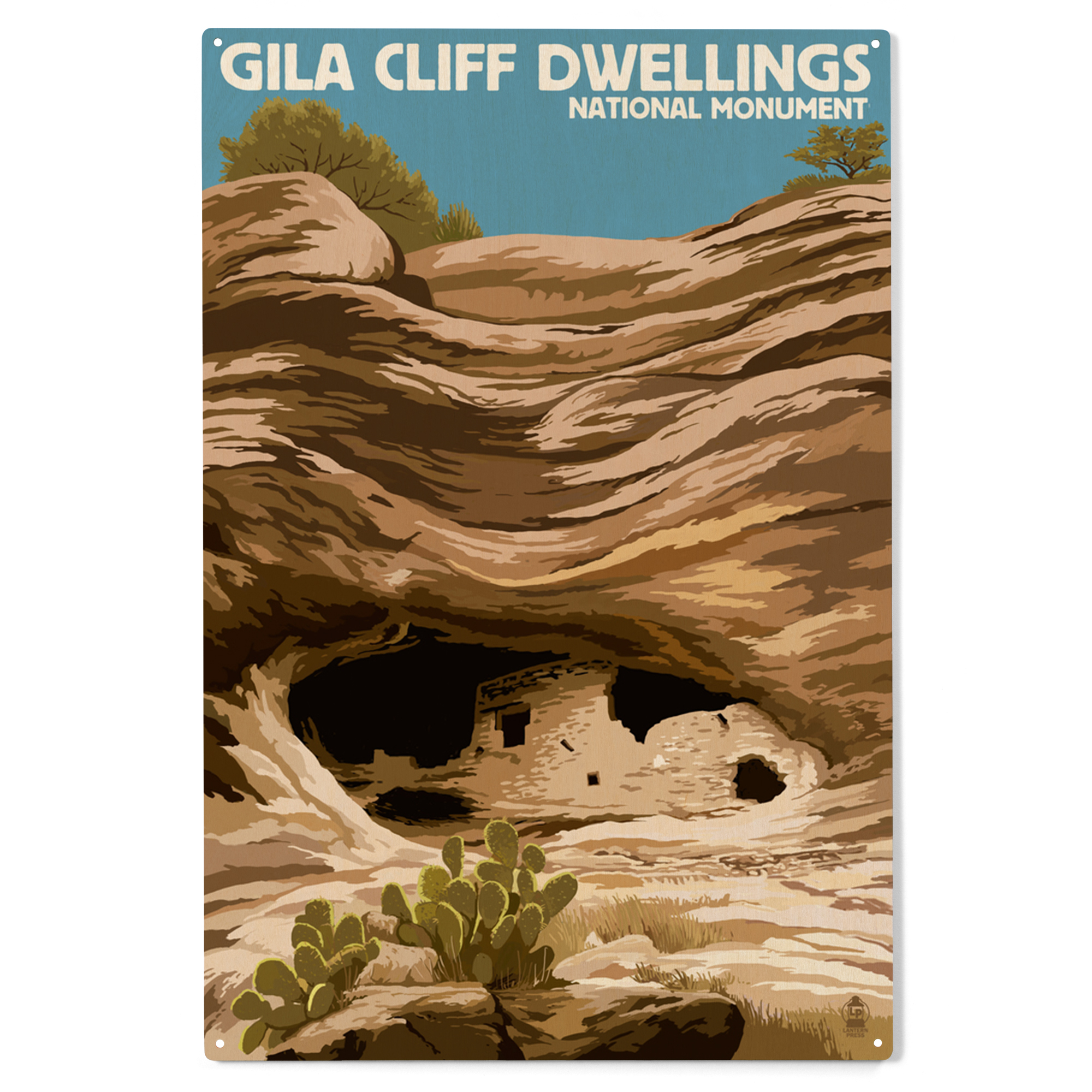 Gila Cliff Dwellings National Monument, New Mexico Birch Wood Wall Sign ...