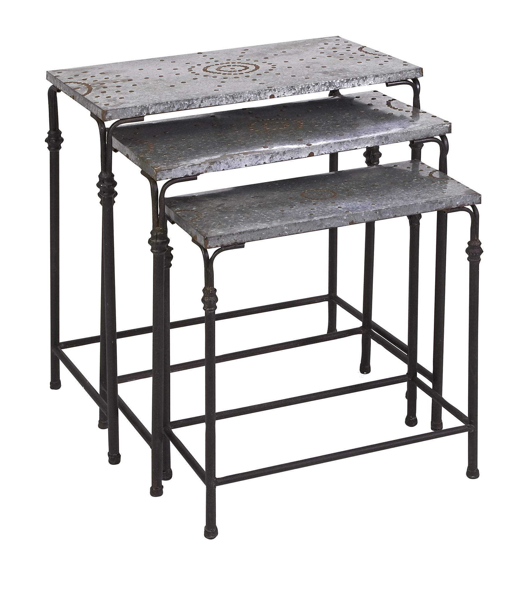 Gilbert Galvanized Nesting Tables - Set of 3 - Walmart.com