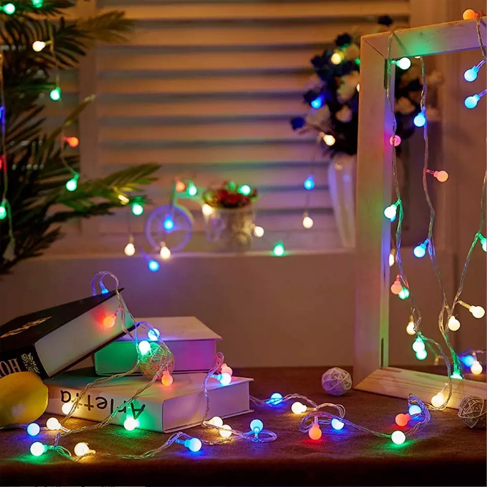 Gilbin Globe String Lights 32 ft 100 Led, Indoor String Lights 8 Modes ...