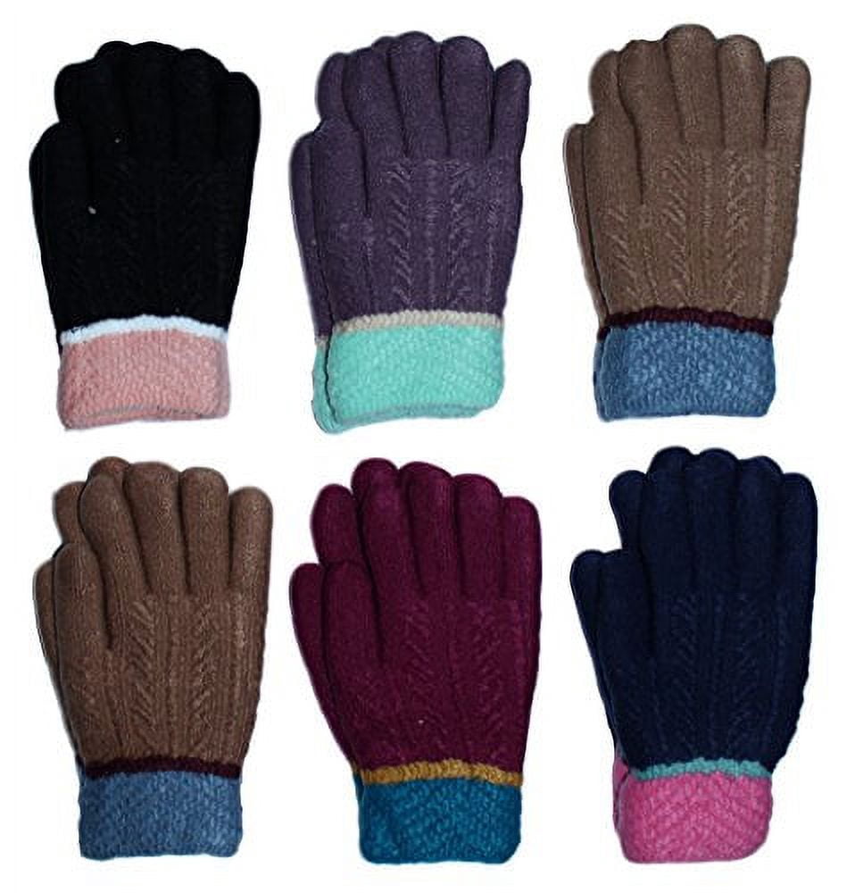 Gilbin Mens or Womens Soft And Warm Fuzzy Interior Lined Gloves 6-Pack ...