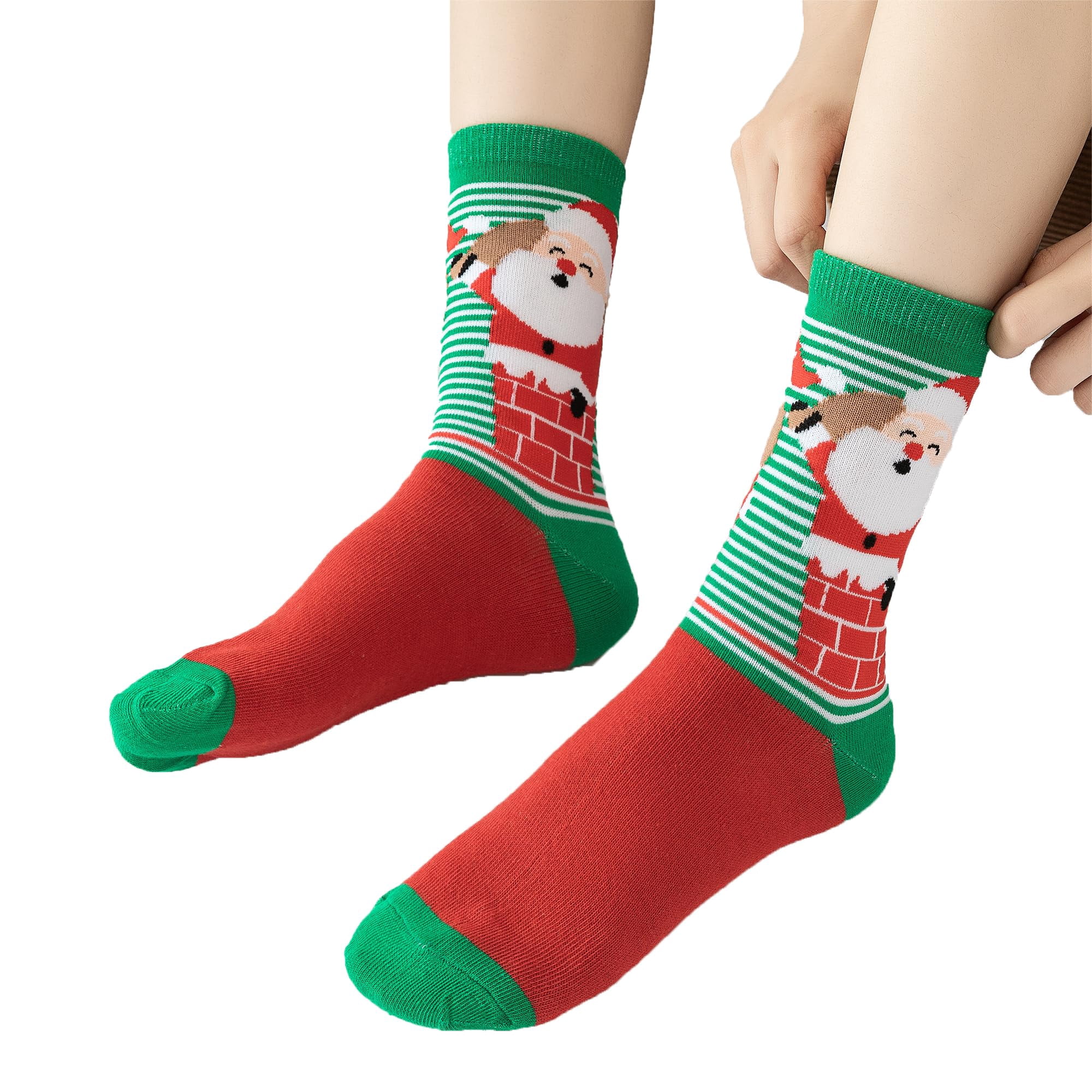 Gilbin Women Holiday Christmas Socks Crew Socks Xmas Holiday Cozy Socks ...