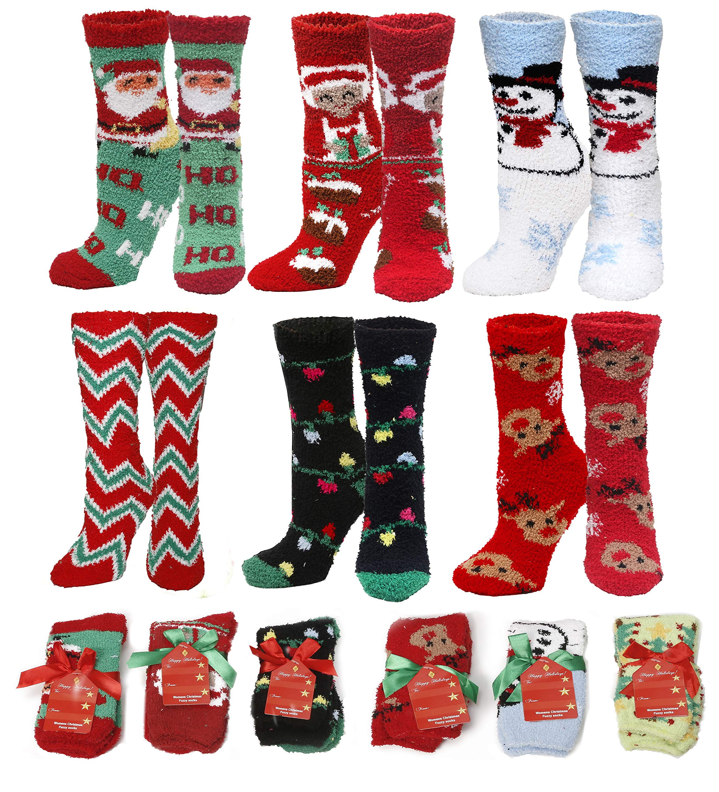 Gilbin Women Soft Christmas Fuzzy Socks Holiday Slipper Socks Holiday