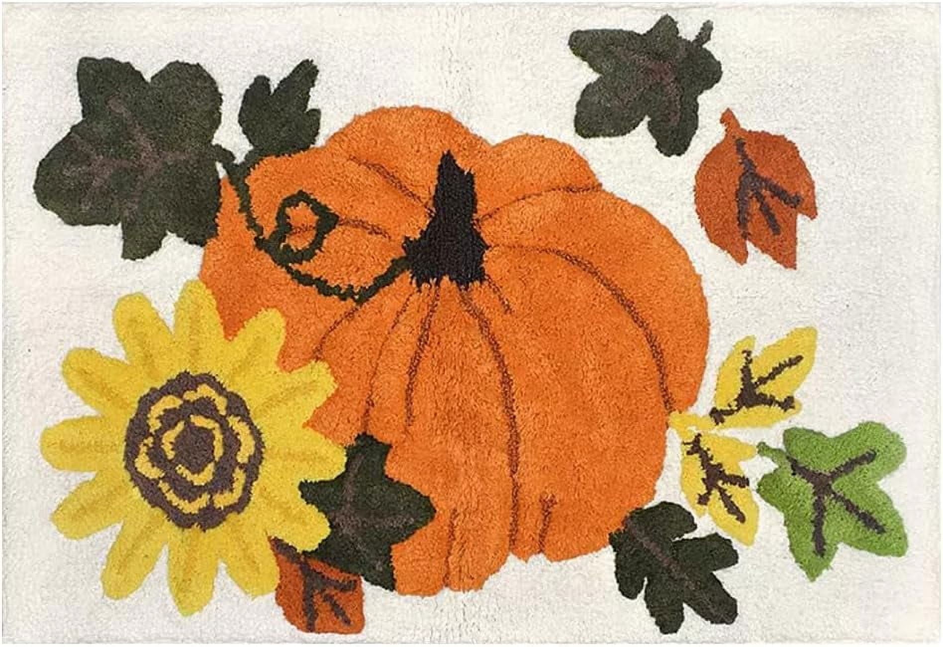 Gilbins Autumn Fall Season Plush Cotton Rug Pumpkin Harvest Floor Mats ...