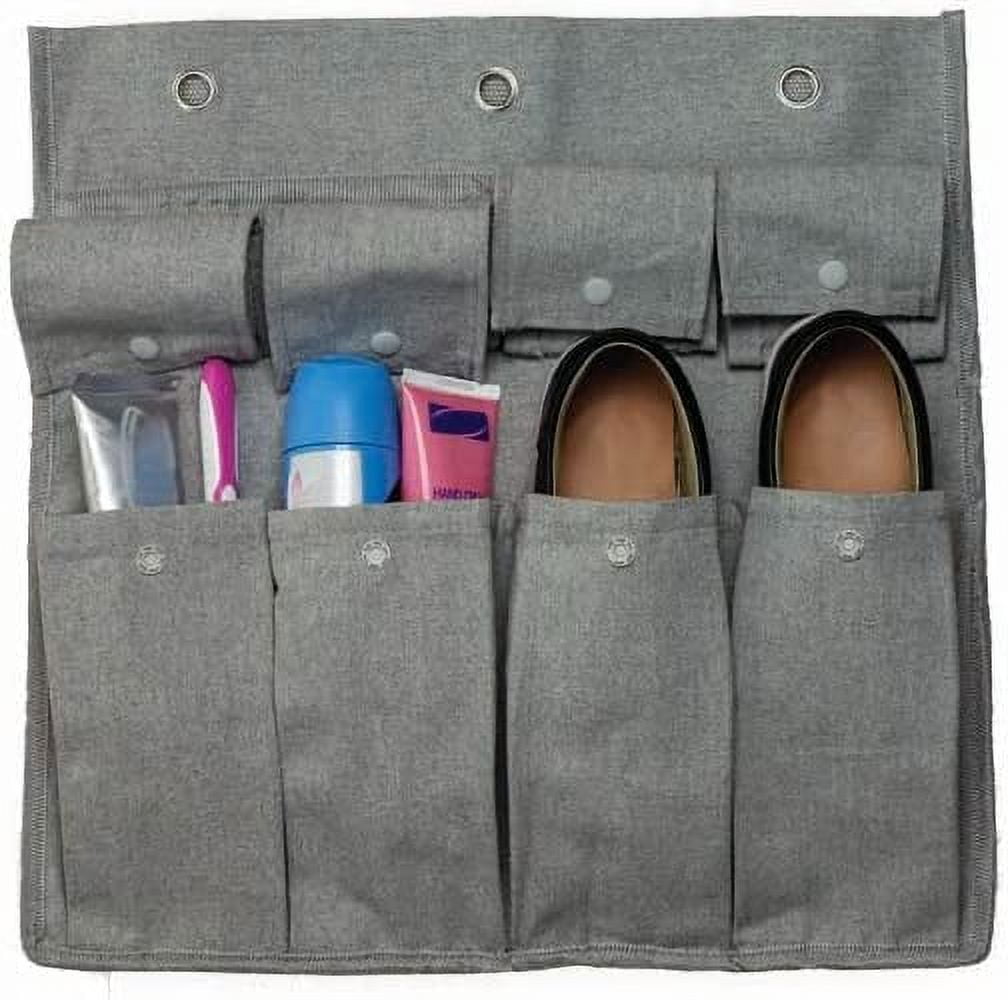 Gilbins Bedside Storage Caddy Cotton Canvas Bed Storage Pocket Bedside ...