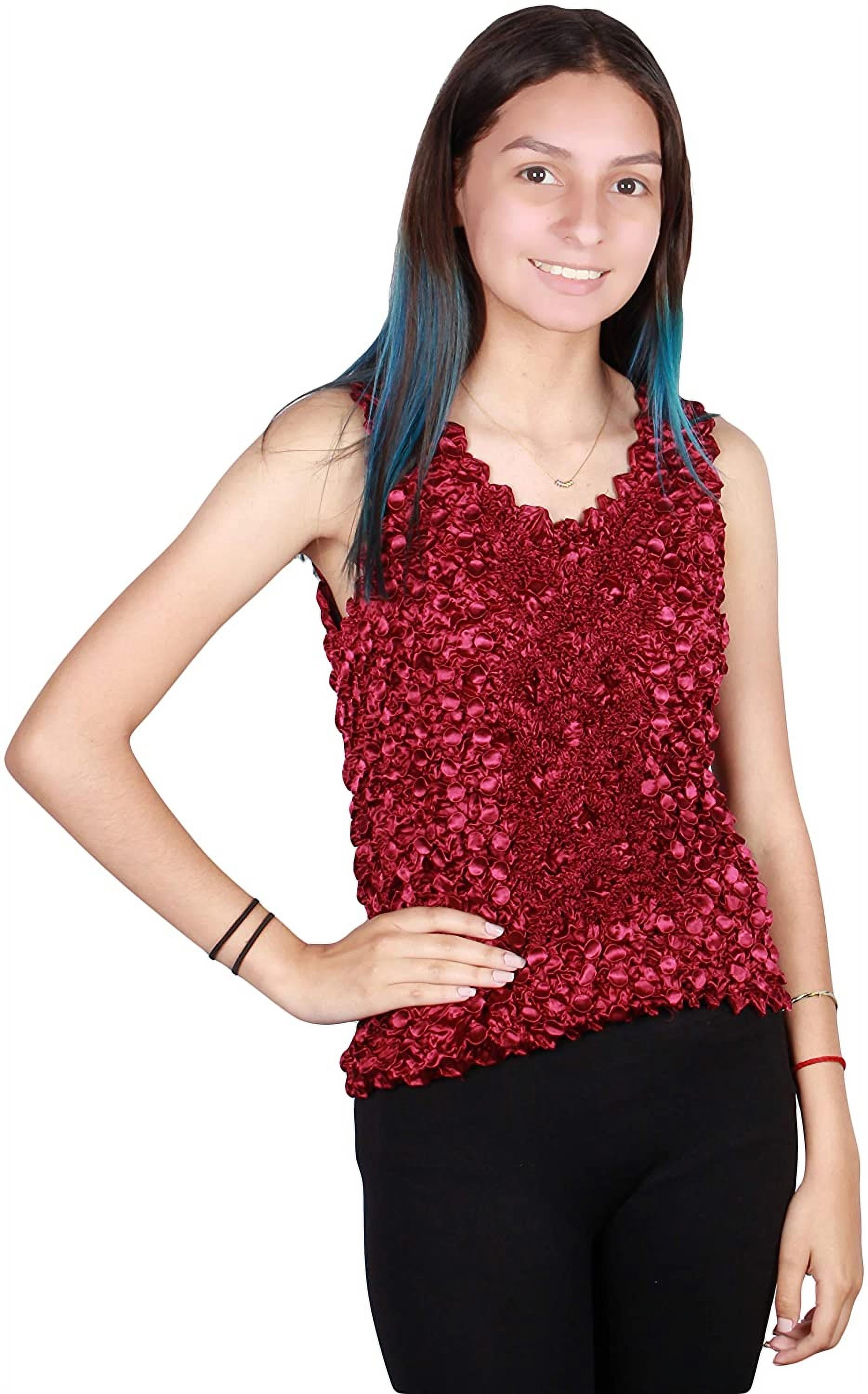 Gilbins Tank Top Popcorn Bubble Crinkle Super Stretchy Magic Shirt One ...