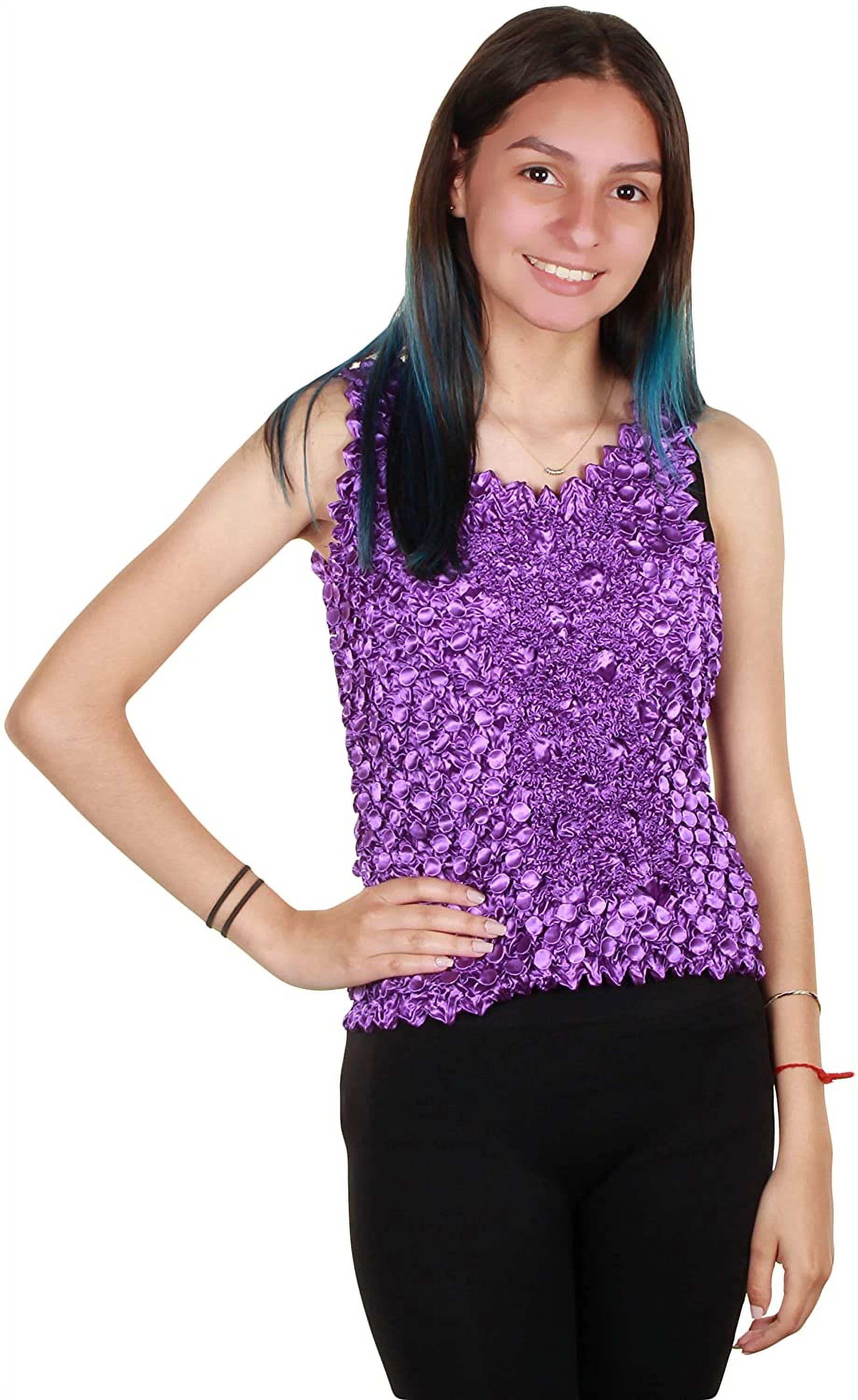 Gilbins Tank Top Popcorn Bubble Crinkle Super Stretchy Magic Shirt One ...