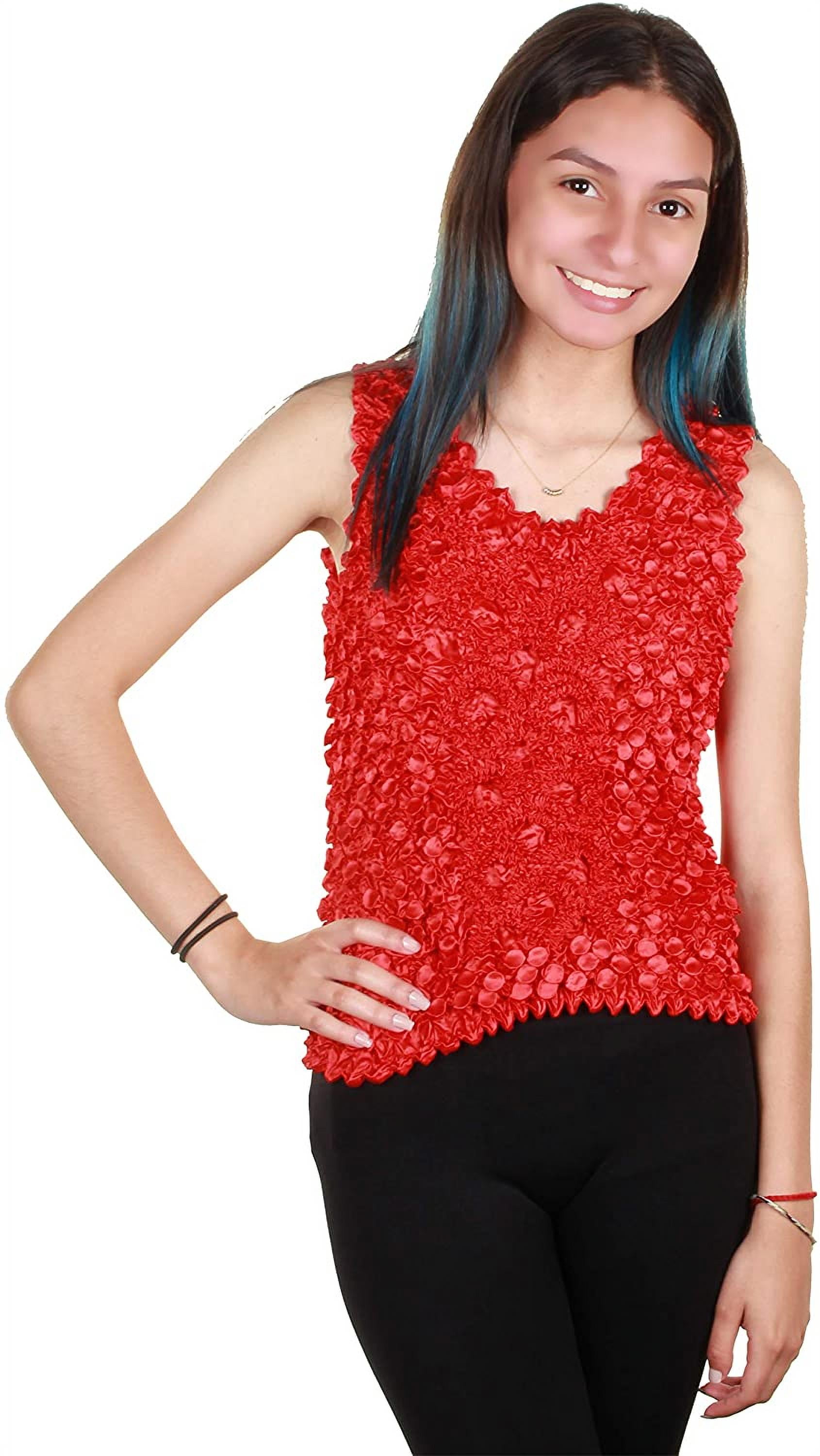 Gilbins Tank Top Popcorn Bubble Crinkle Super Stretchy Magic Shirt One ...