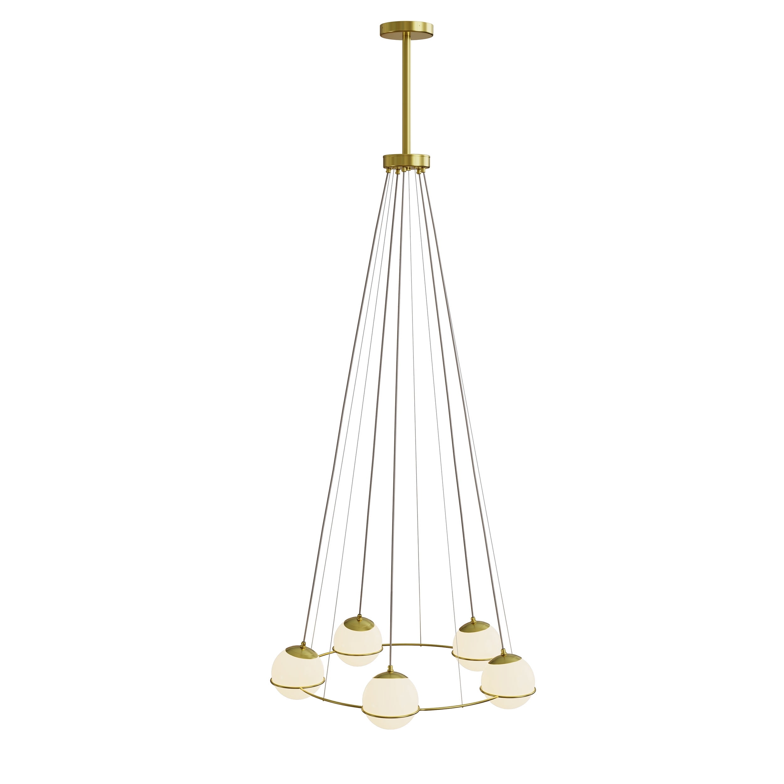 Gild Design House Arissa 5 Light Glass Mid-Century Modern Gold Chandelier - 32 x 78 - Walmart.com