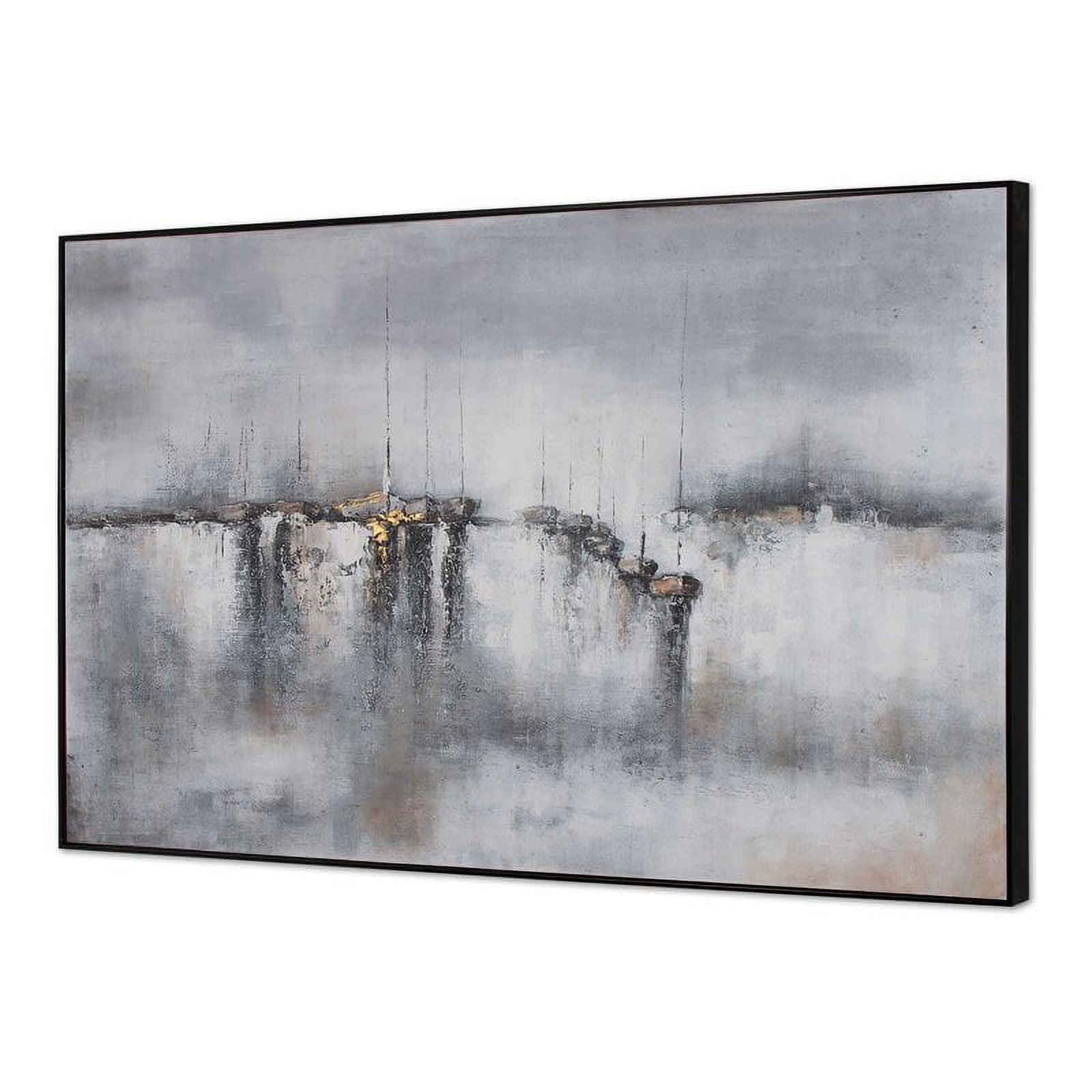 Gild Design House Fabric Hushed Breeze Hand Painted Canvas in Gray ...
