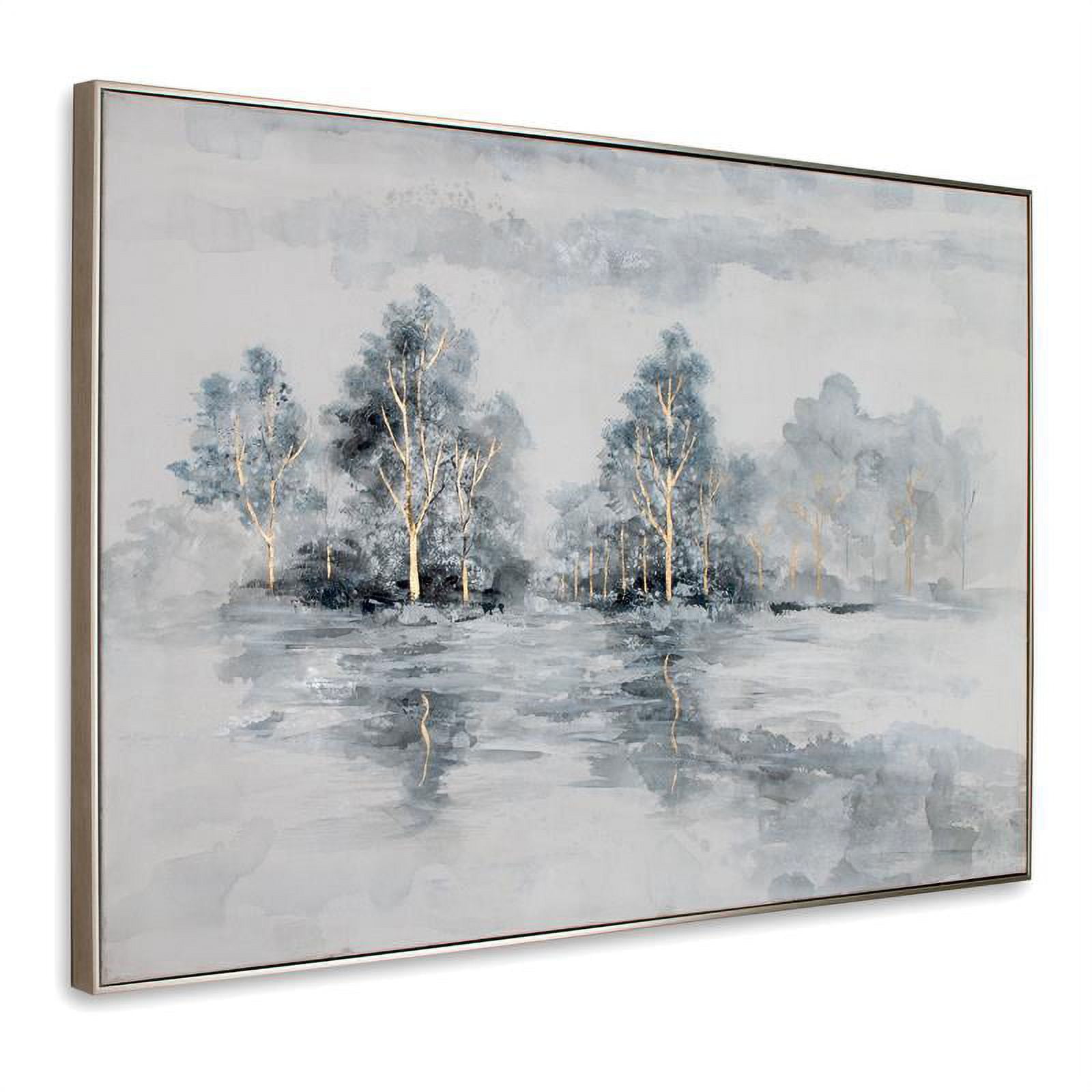 Gild Design House Fabric Winter's Woods Hand Painted Canvas in White ...