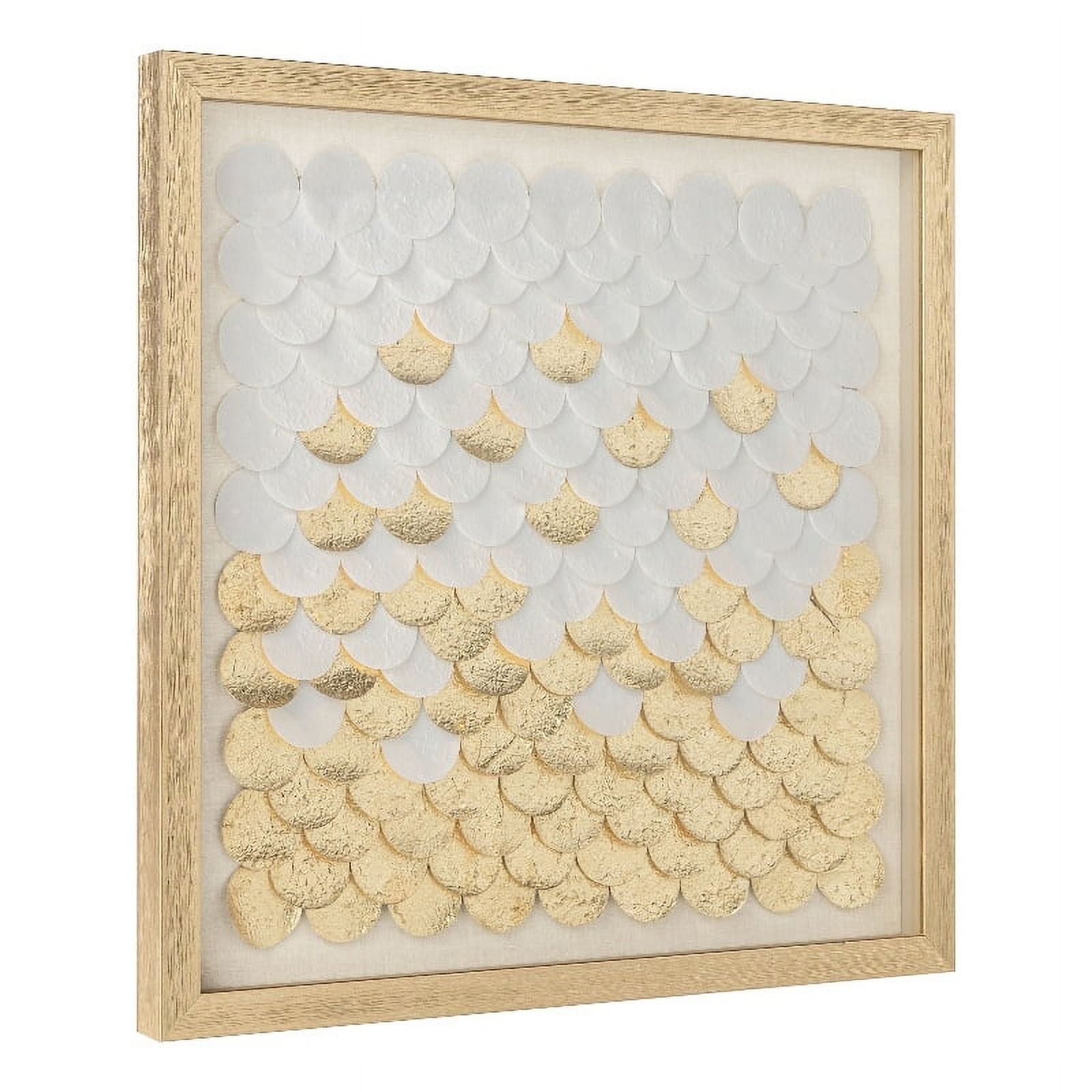 Gild Design House Mermaid Tail 24" x 24" White and Gold Shadow Box ...