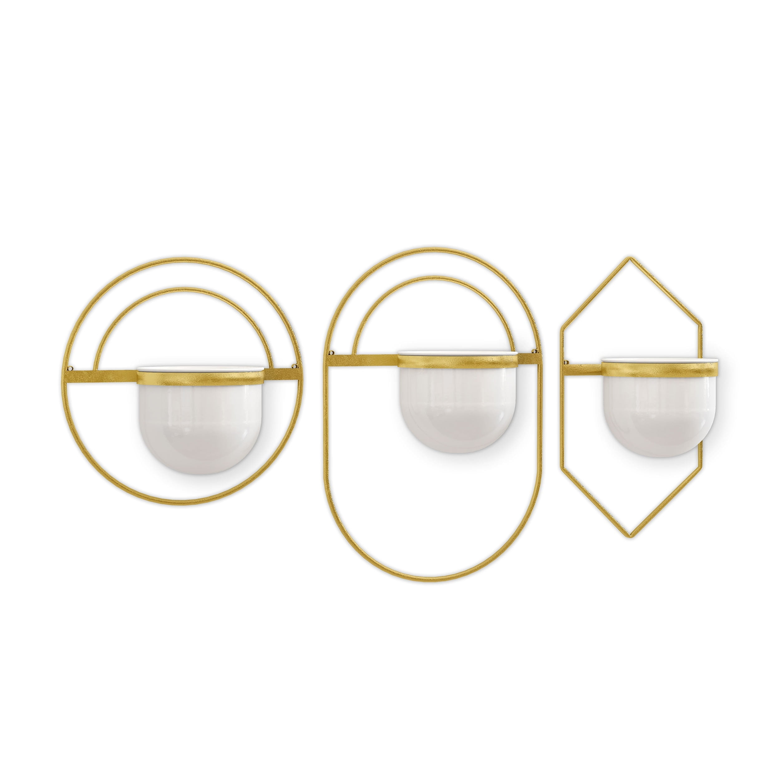 Gild Design House Petulah White and Gold Metal Planter White Large Set3 ...