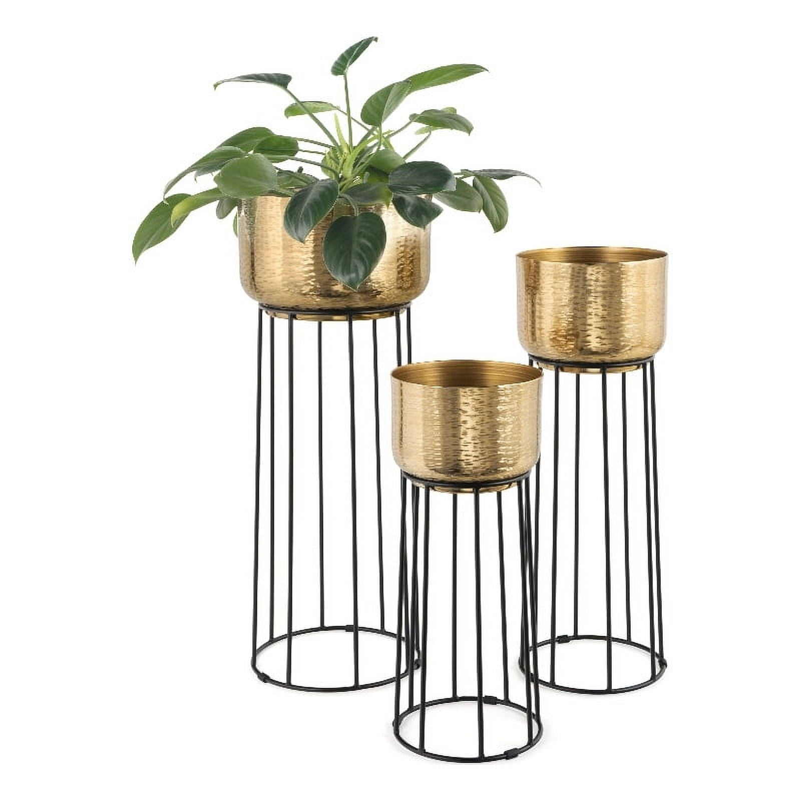 Gild Design House Indoor Modern Large Plant Stand Pots, Thallo Gold ...
