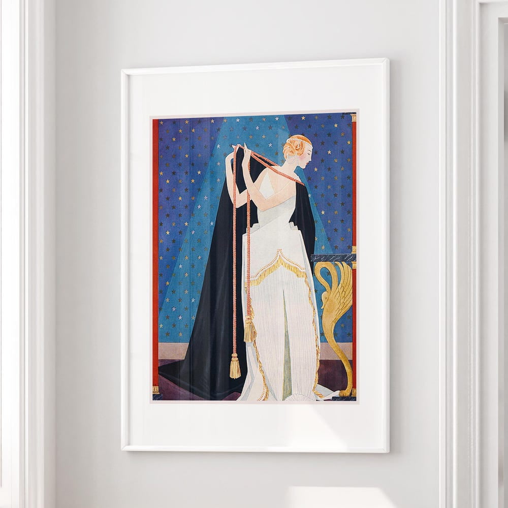 Gild Leaf Art Deco Fashion Illustration Poster: 1924 Vintage Magazine ...