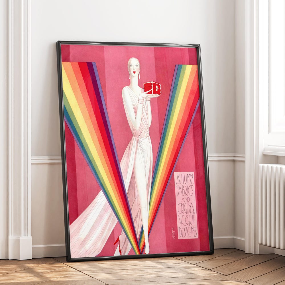 Gild Leaf Art Deco Fashion Poster | Eduardo Benito 1920S Wall Art ...