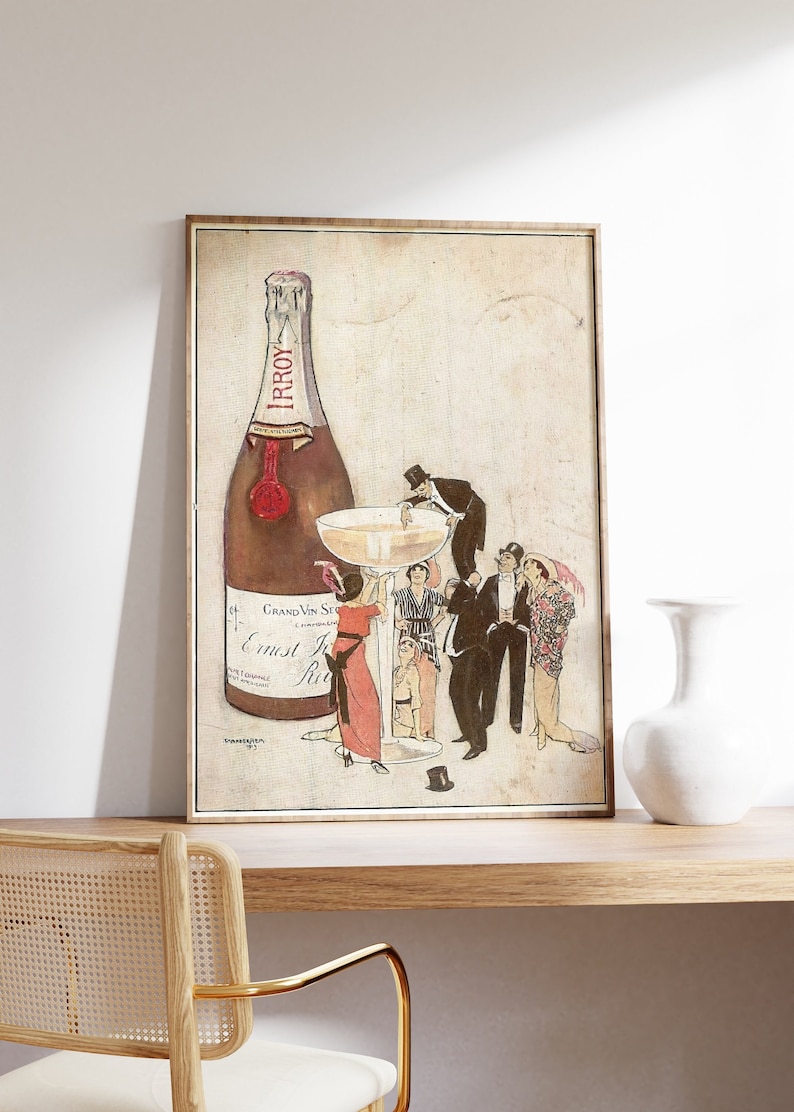 Gild Leaf Champagne Party Poster, Bartender Print, Old Book Cover, Wall ...