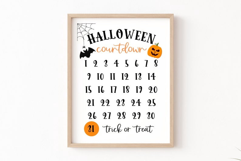 Gild Leaf Classroom Countdown Poster – Educational Wall Print For Kids ...