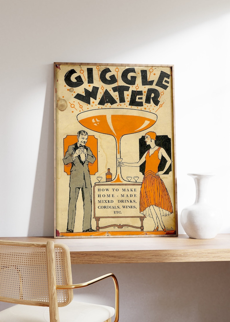 Gild Leaf Cocktail Bar Poster, Bartender Print, Old Book Cover, Wall ...