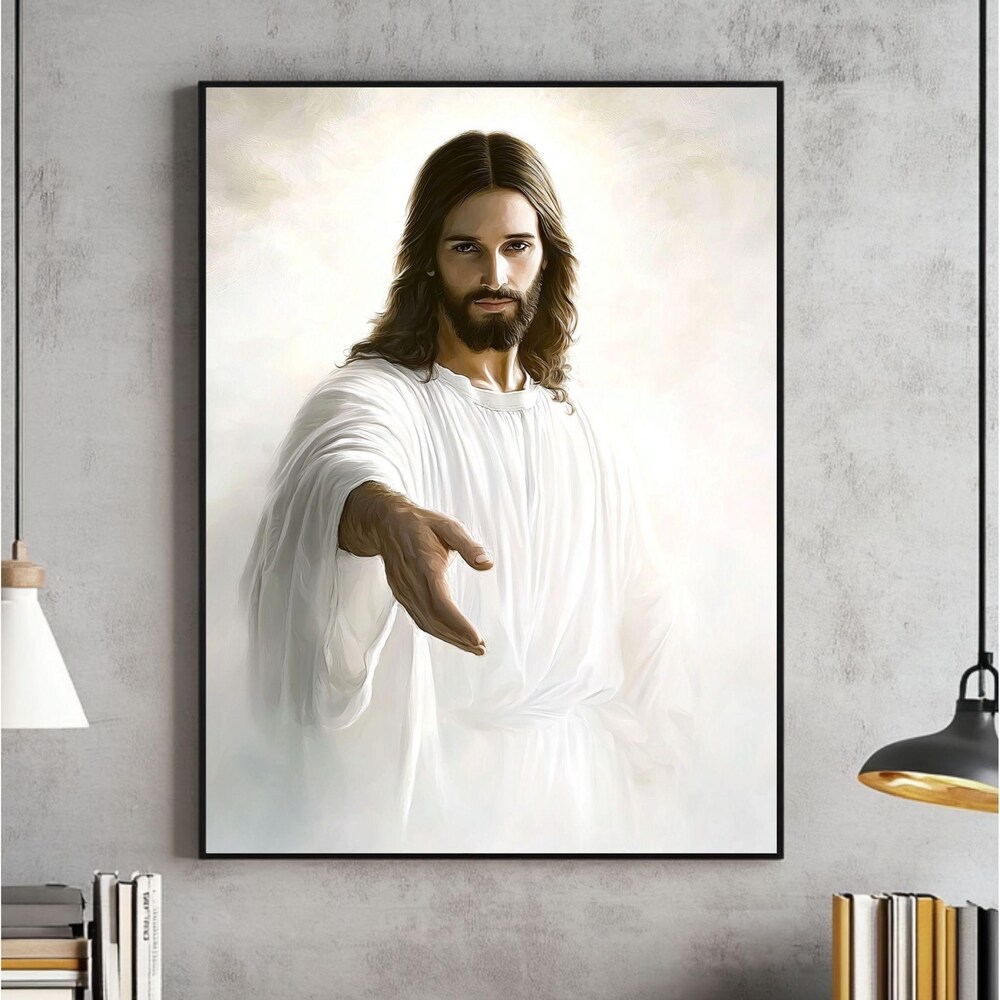 Gild Leaf Come Follow Me Wall Art, Jesus Portrait Print, Christian ...