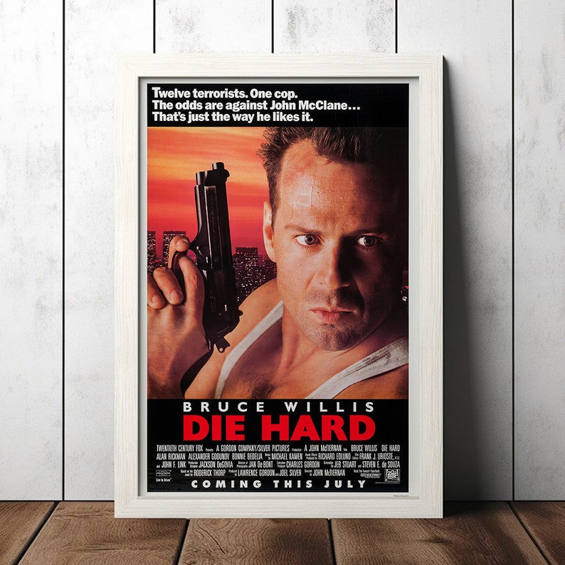Gild Leaf Die Hard (1988) Classic Movie Poster - Film Fan Collectibles ...
