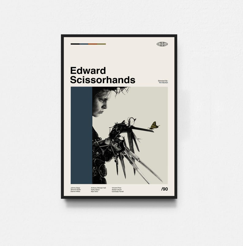 Gild Leaf Edward Scissorhands Movie Poster, Movie Poster, Midcentury ...