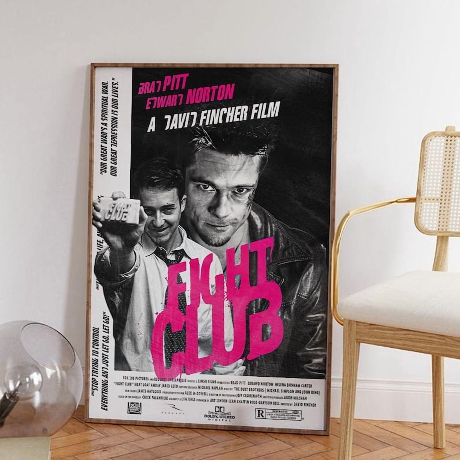 Gild Leaf Fight Club Movie Poster, Retro Bold Typography Poster ...