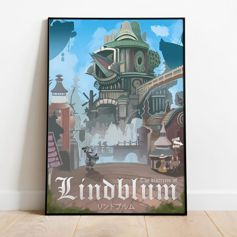 Gild Leaf Final Fantasy Poster, Frameless Wall Art & Print, Ff14 Art ...