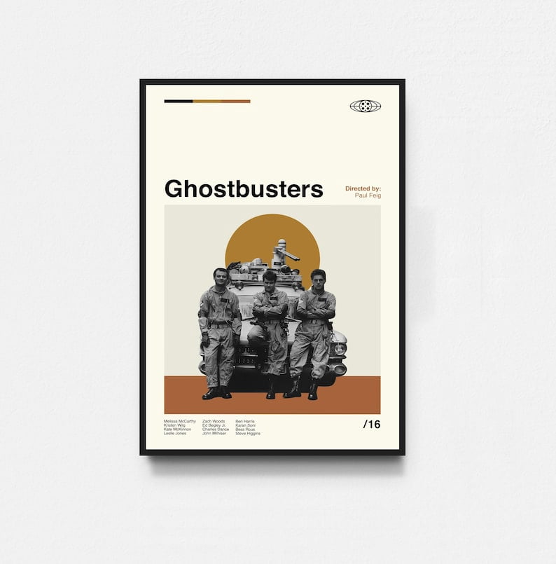 Gild Leaf Ghostbusters Poster, Ghostbusters Movie Poster, Midcentury ...