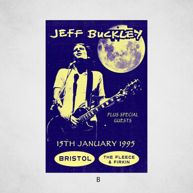 Gild Leaf Jeff Buckley Concert Poster - Music Fan Collectibles ...