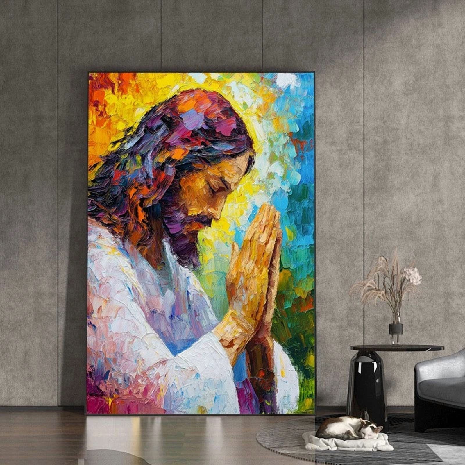 Gild Leaf Jesus Praying Poster, Christian God Poster Print, Religious ...
