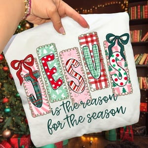 Gild Leaf Jesus Is The Reason For The Season Coquette Christian Xmas ...