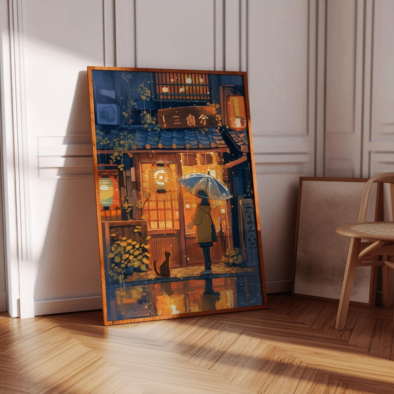 Gild Leaf Lofi Print, Ce Studio Wall Art, Cute Poster, Lofi Girl, Lofi ...