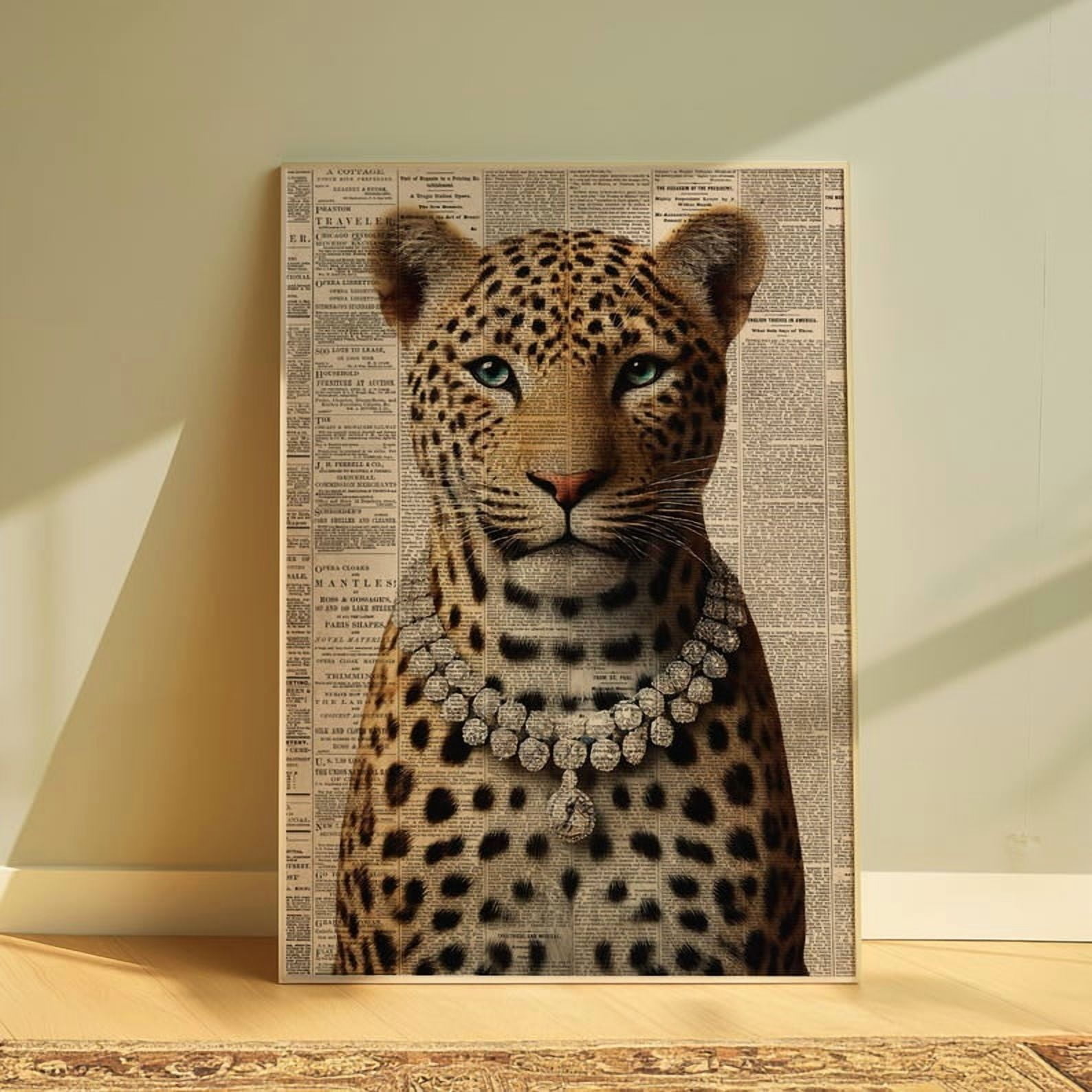 Gild Leaf Luxury Leopard Wall Art, Leopard Pattern Poster, Leopard ...
