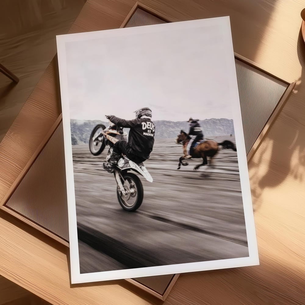Gild Leaf Modern Motocross Horse Racing Wall Art – Urban Western Desert ...