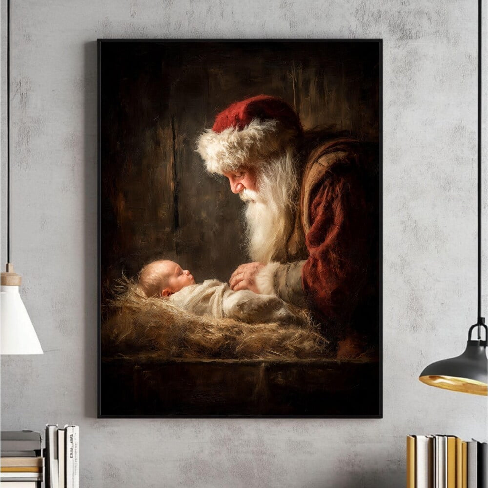 Gild Leaf Nativity Xmas Wall Art, Religious Holiday , , Winter Decor ...