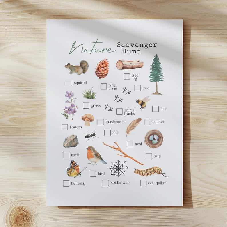 Gild Leaf Nature Scavenger Hunt Outdoor Activity For Kids Educational ...