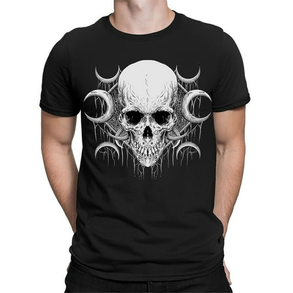 Gild Leaf Skull Biker Motorbike Rider Horror Scary Fantasy Mens Womens ...