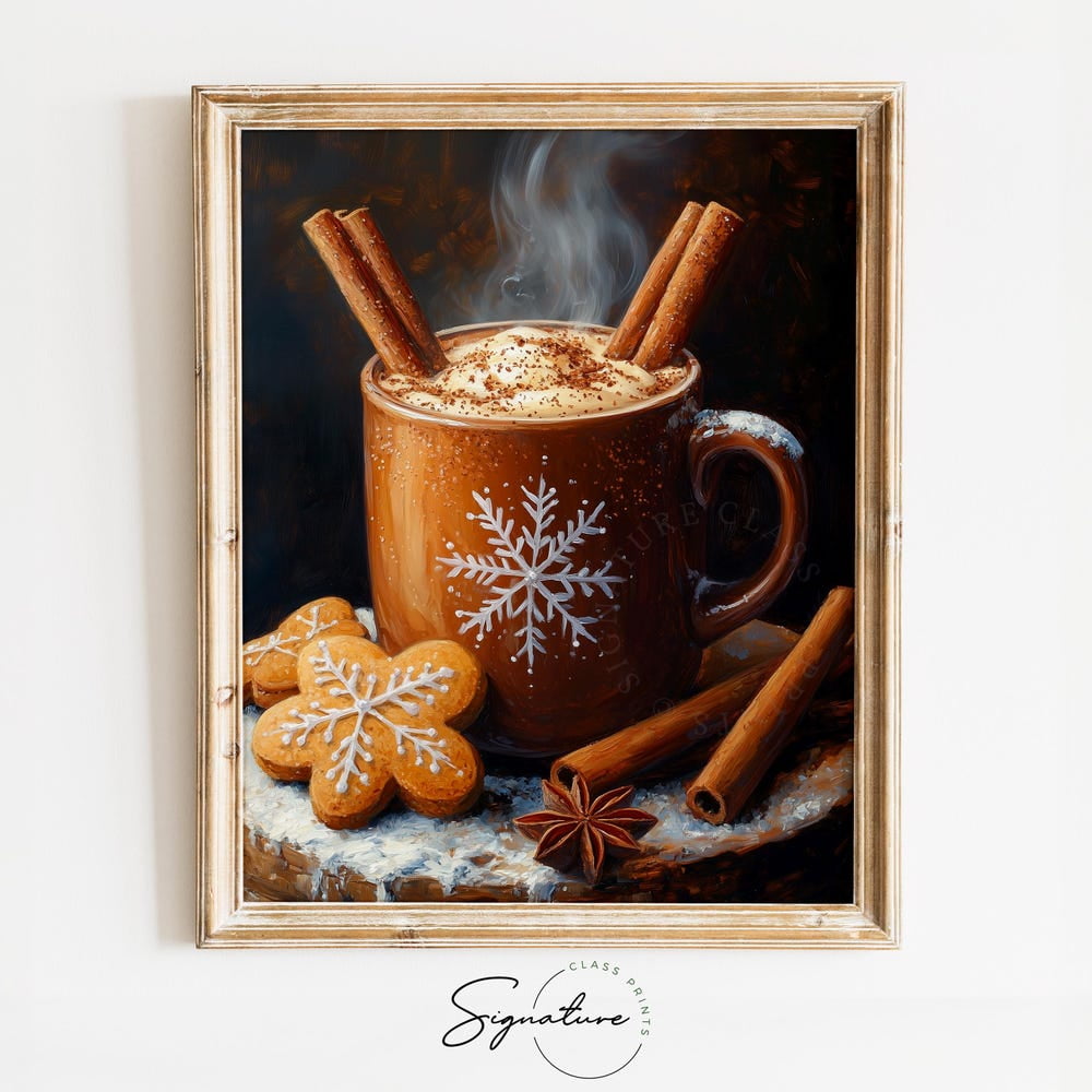 Gild Leaf Steaming Mug Of Hot Cocoa With Cinnamon Sticks - Cozy Xmas ...