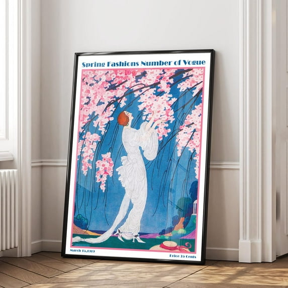 Gild Leaf Vintage Art Deco Magazine Cover Wall Art, Spring Cherry ...