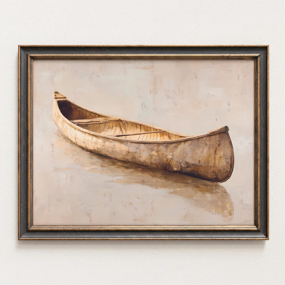 Gild Leaf Vintage Canoe Wall Art Rustic Lake House Decor Lodge Wall Art ...