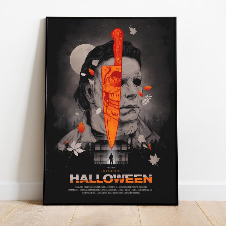 Gild Leaf Vintage Horror Film Poster, Frameless Wall Art, Retro Movie ...