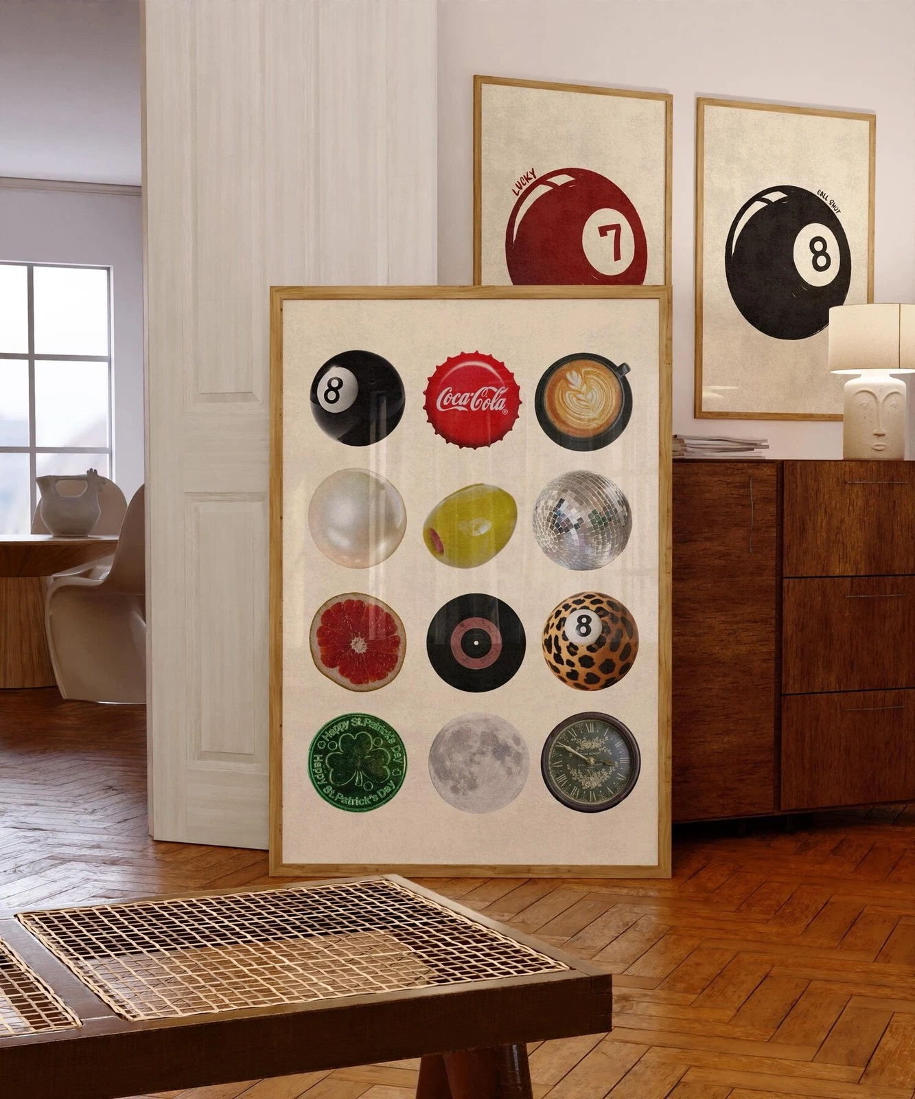 Gild Leaf Vintage Retro Poster | Trendy Collage Wall Art | 8 Ball ...