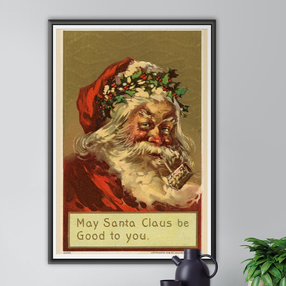 Gild Leaf Vintage Santa Claus Poster: 1908 Holiday Wall Art ...